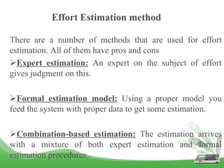 Effort estimation( software Engineering) | PPTX