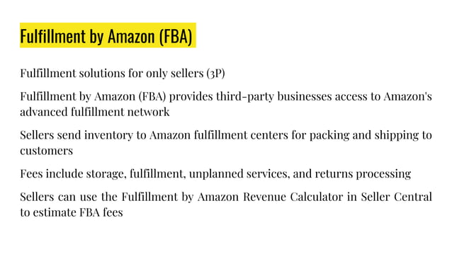 Effortless Excellence Maximizing Amazon Fulfillment Solutions | PPT