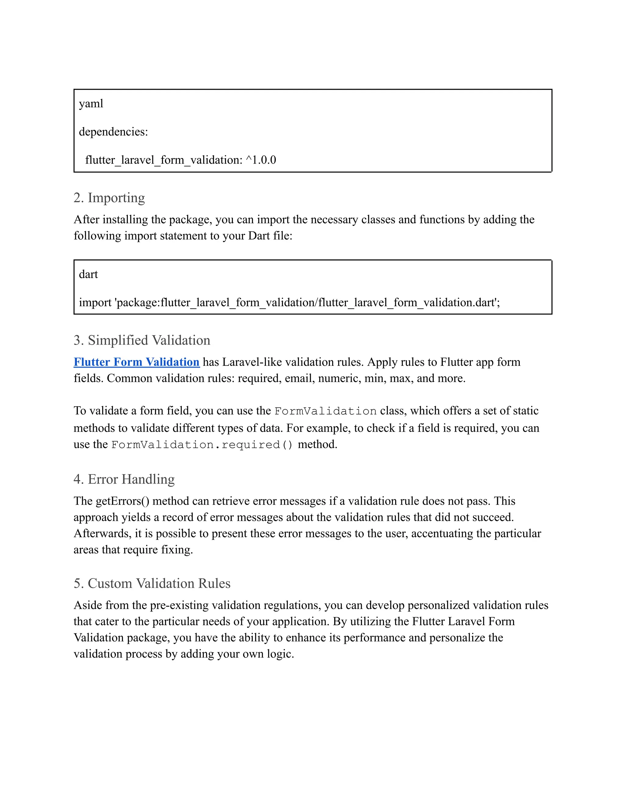 Form Validation In Flutter With Laravel Form Validation Syntax Pdf