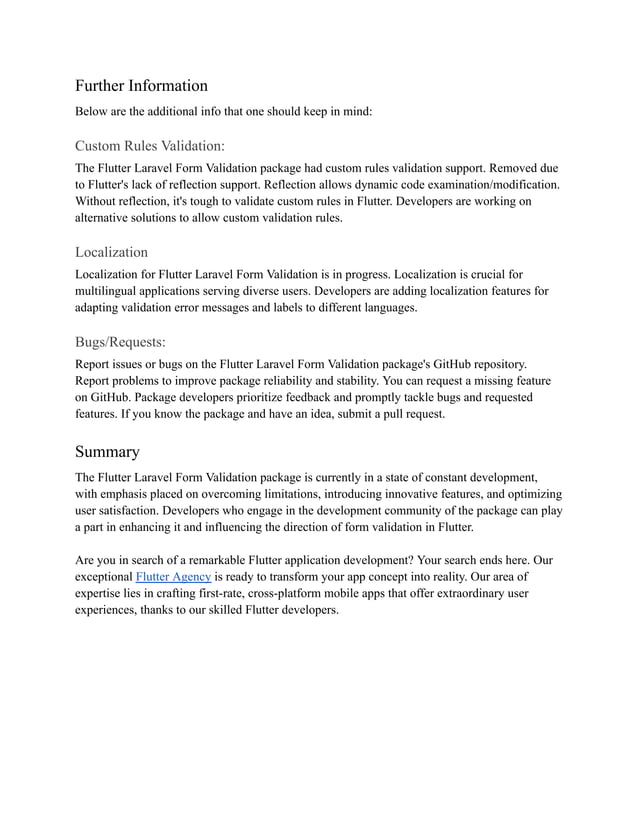 Form Validation In Flutter With Laravel Form Validation Syntax Pdf Programming Languages