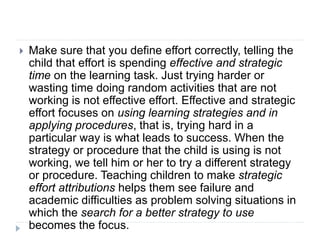 Effort Praise: A Motivational Strategy for Apathetic Students | PPTX