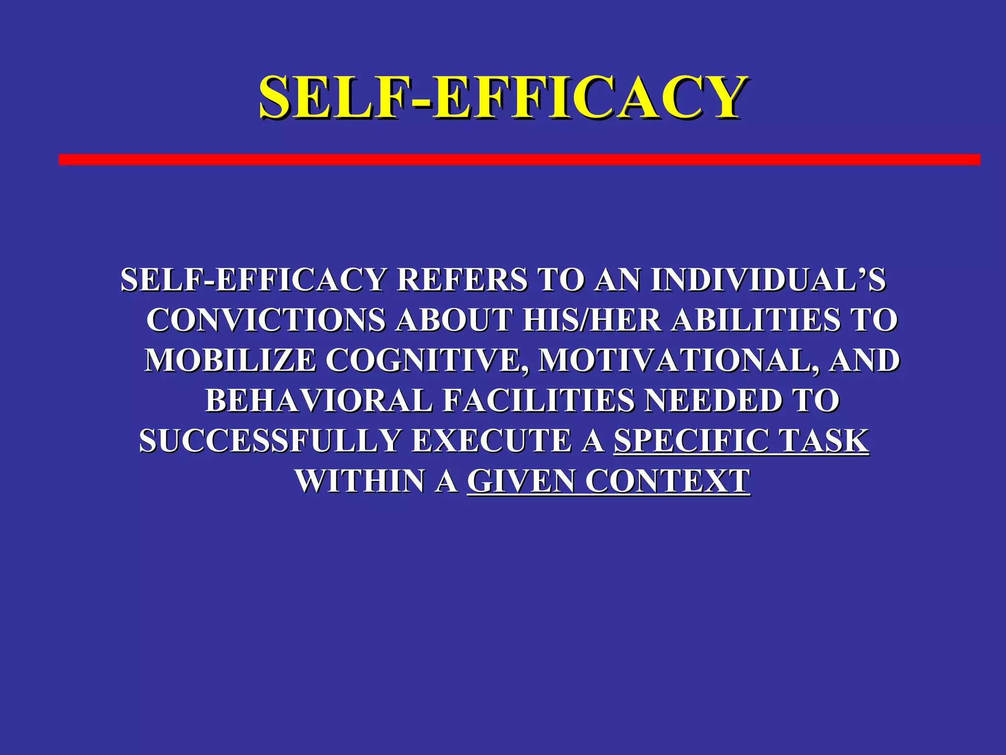 Self-Efficacy Theory | PPT