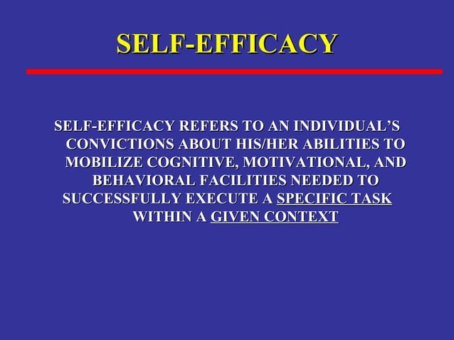 Self-Efficacy Theory | PPT