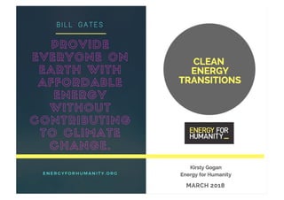 Energy for Humanity: Low carbon energy transitions | PPT