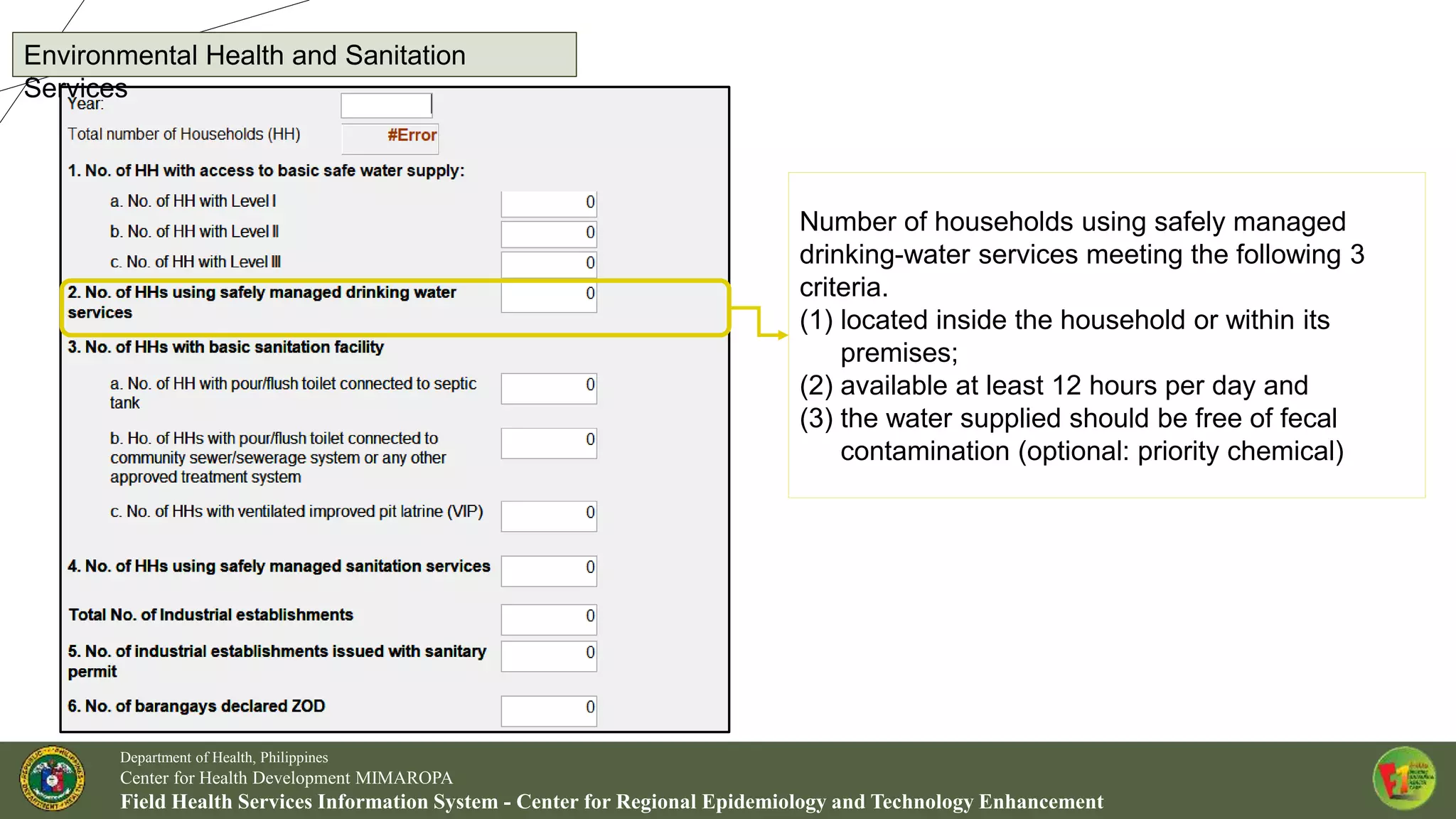 eFHSIS 3.1 System Update - Environmental.pptx | Infectious Diseases ...