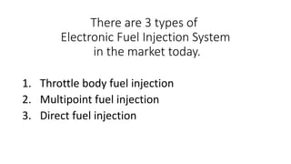 Electronic fuel injection vs carburettors | PPTX