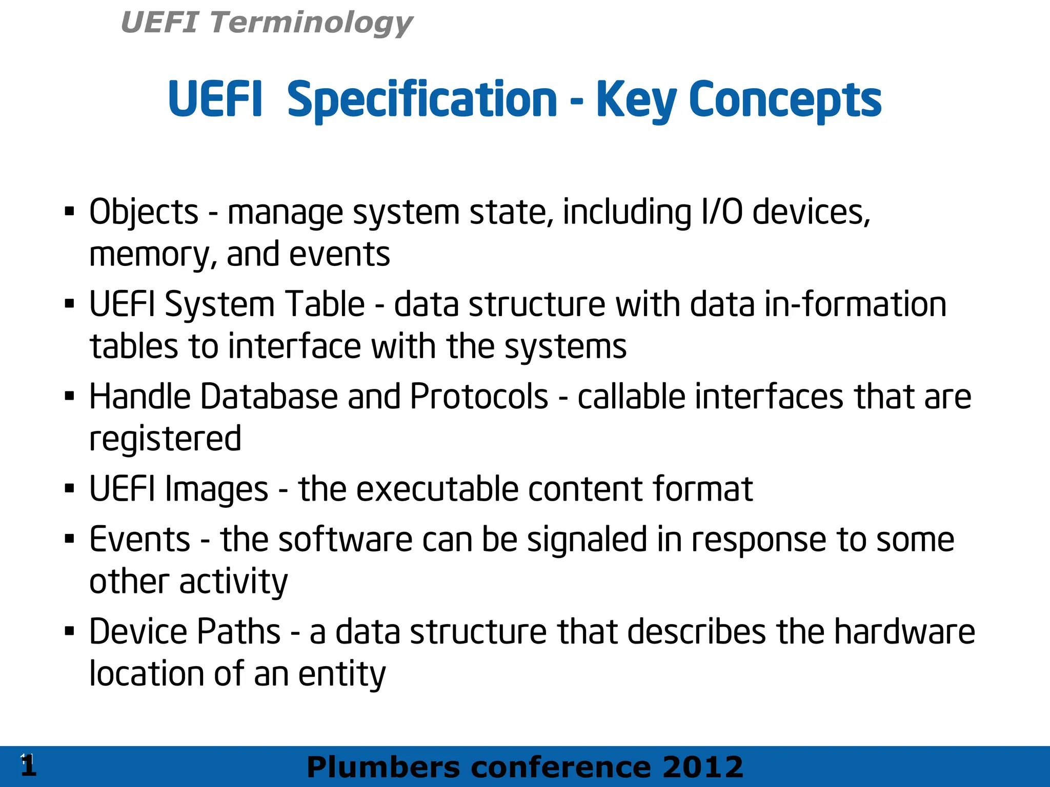 EFI Architecture tutorial related to UEFI | PDF