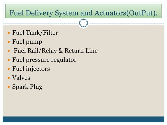Electronic fuel injection system [EFI] | PPTX | Chemistry | Science
