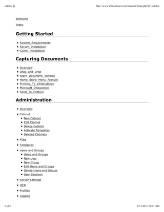 eFileCabinet 5.0 System Requirements and Manual | PDF