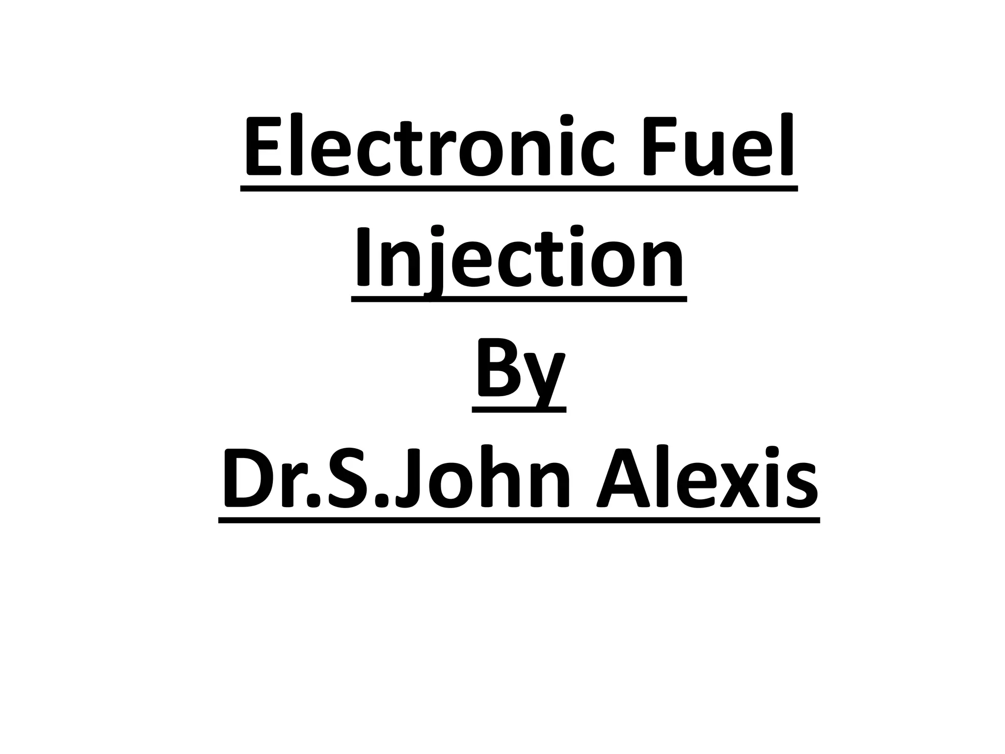 Electronic Fuel Injection System | PPTX