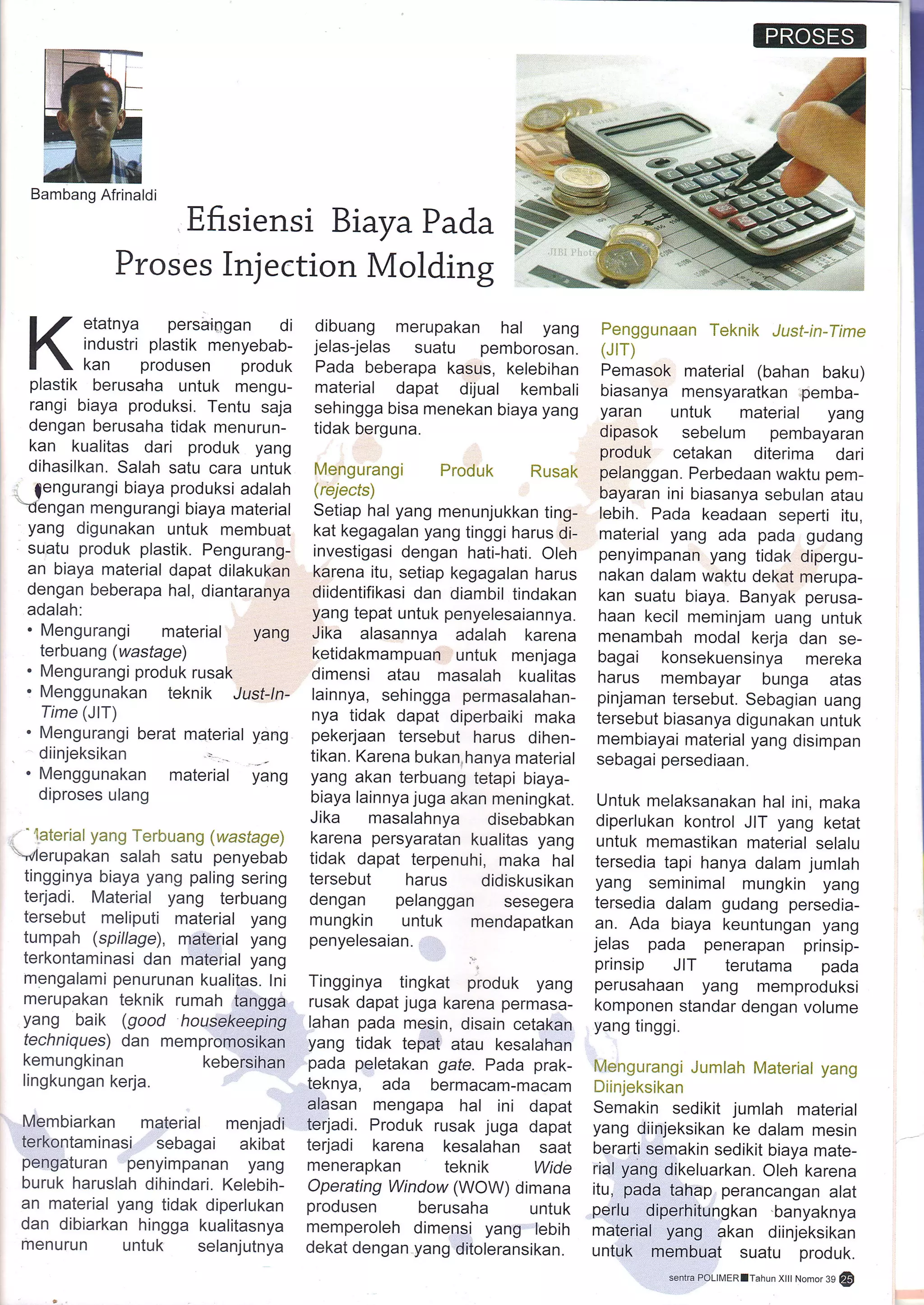 Efisiensi biaya pada proses injection molding | PDF