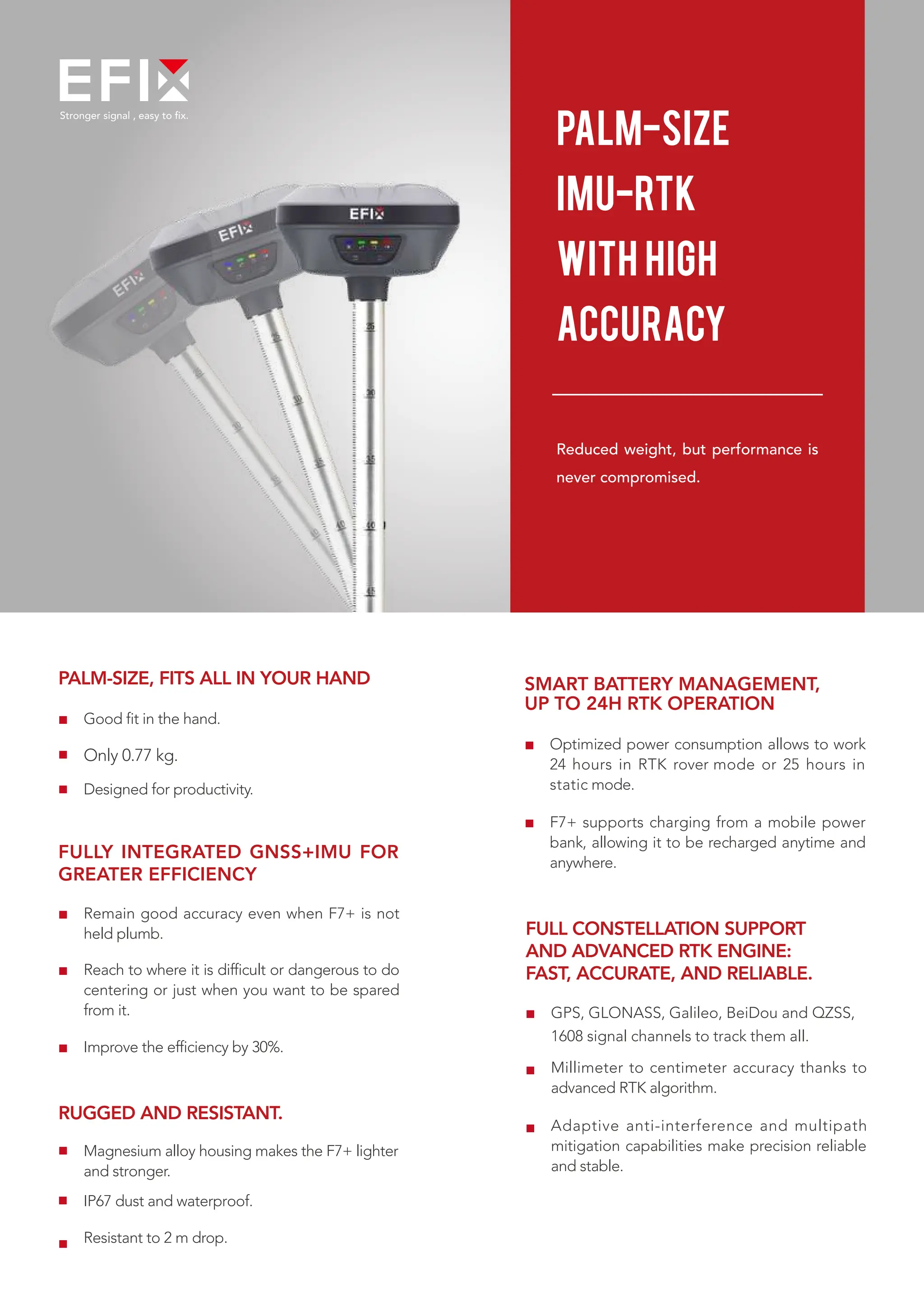 Jual GPS Geodetik Efix F7 IMU-RTK GNSS Receiver | PDF