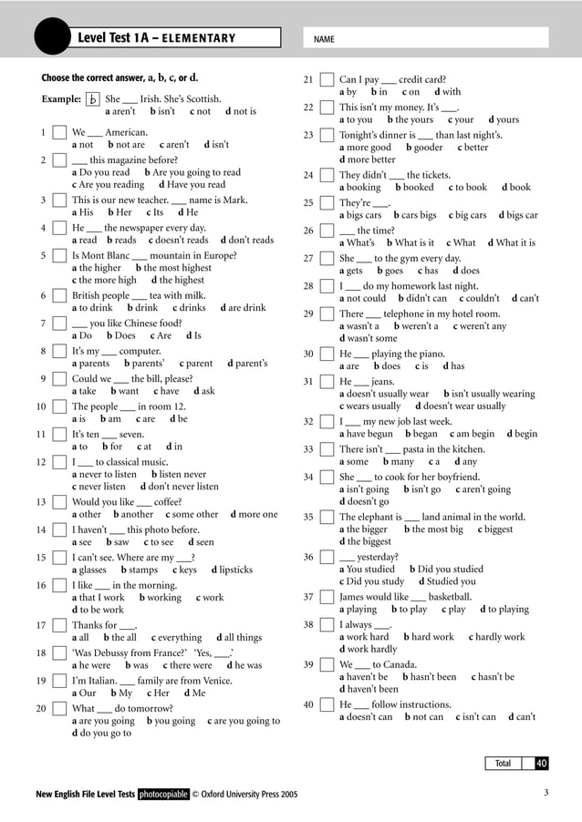 Ef level tests | PDF | Standardized Testing | Educational Assessment