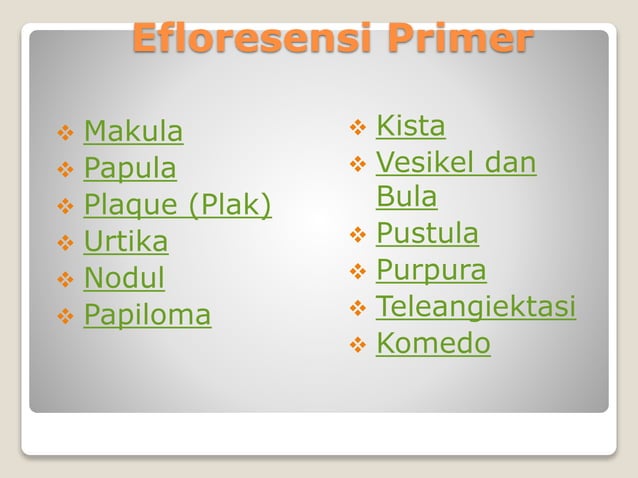Efloresensi (modul kulit dan jaringan penunjang) | PPTX