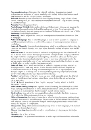 Efl teaching terminology | PDF