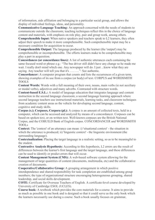 Efl teaching terminology | PDF