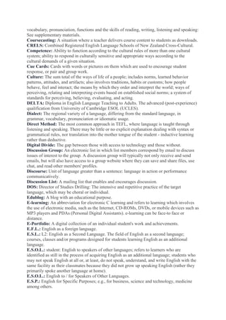 Efl teaching terminology | PDF