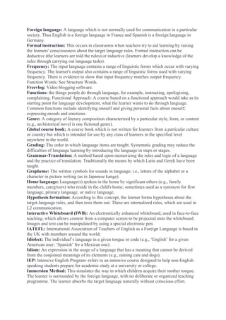 Efl teaching terminology | PDF