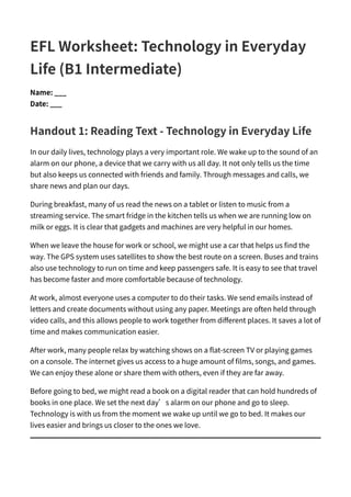 EFL Worksheet_ Technology in Everyday Life (B1 Intermediate).pdf