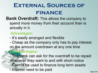 sources of finance | PPT