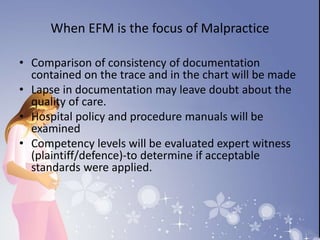 EFM- Electerical Fetal Monitoring- Legal issues,Problems,Facts, define ...
