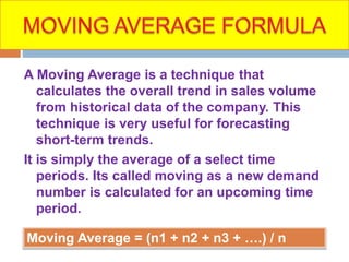 moving average formula of demand forecasting | PPTX