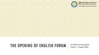 English Forums Introduction for teachers | PPTX