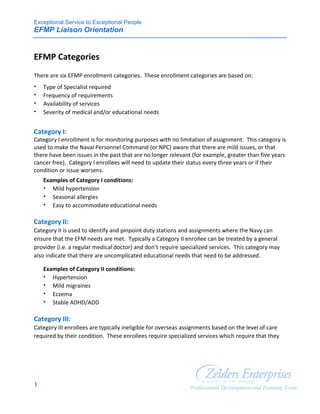 EFMP Categories | PDF