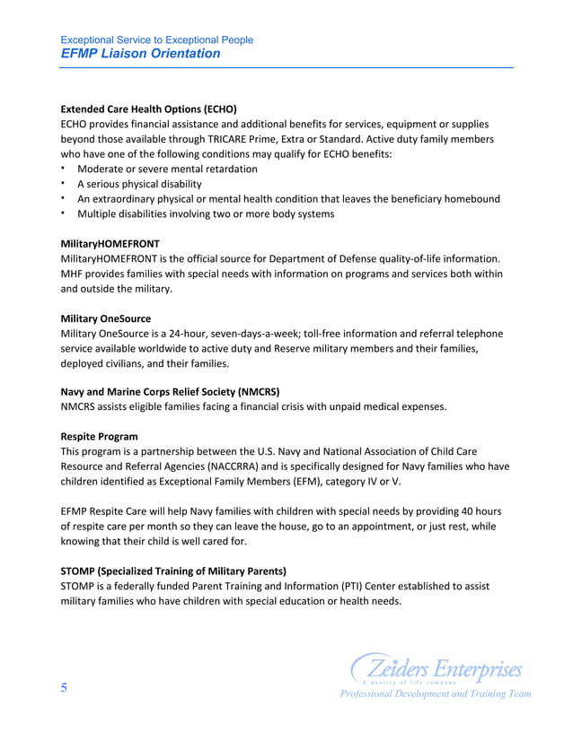 EFMP+resources+handout | PDF