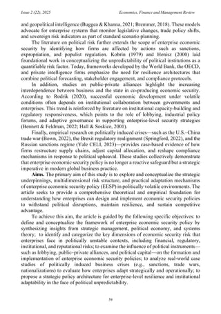 Enterprise Economic Security Policy in Politically Volatile Environments: Strategic Foundations ...