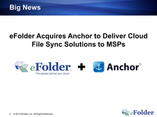 eFolder Acquires Anchor, Partner All Hands Briefing | PPTX | Cloud ...