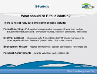 E Folio Presentation | PPT