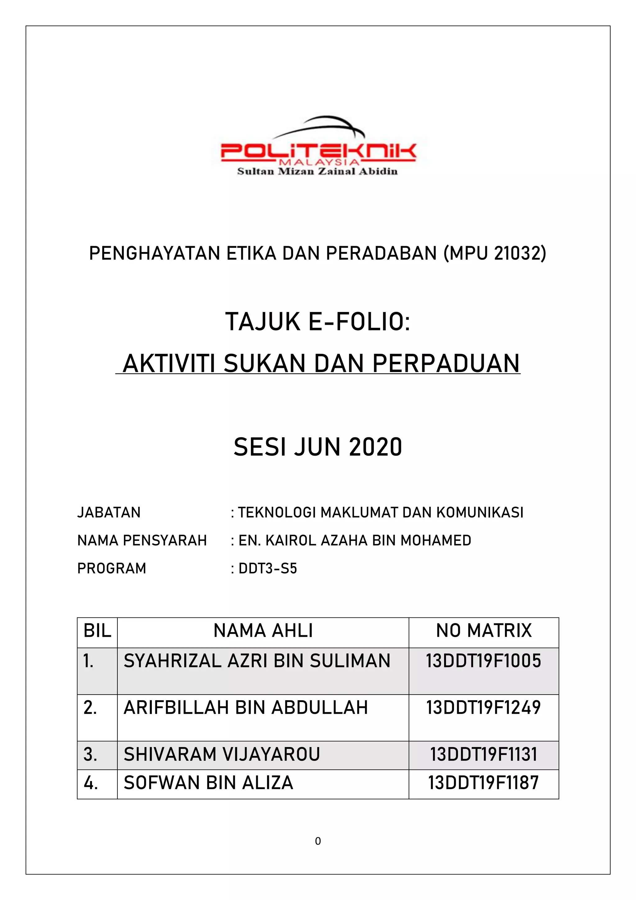 AKTIVITI SUKAN DAN PERPADUAN | PDF