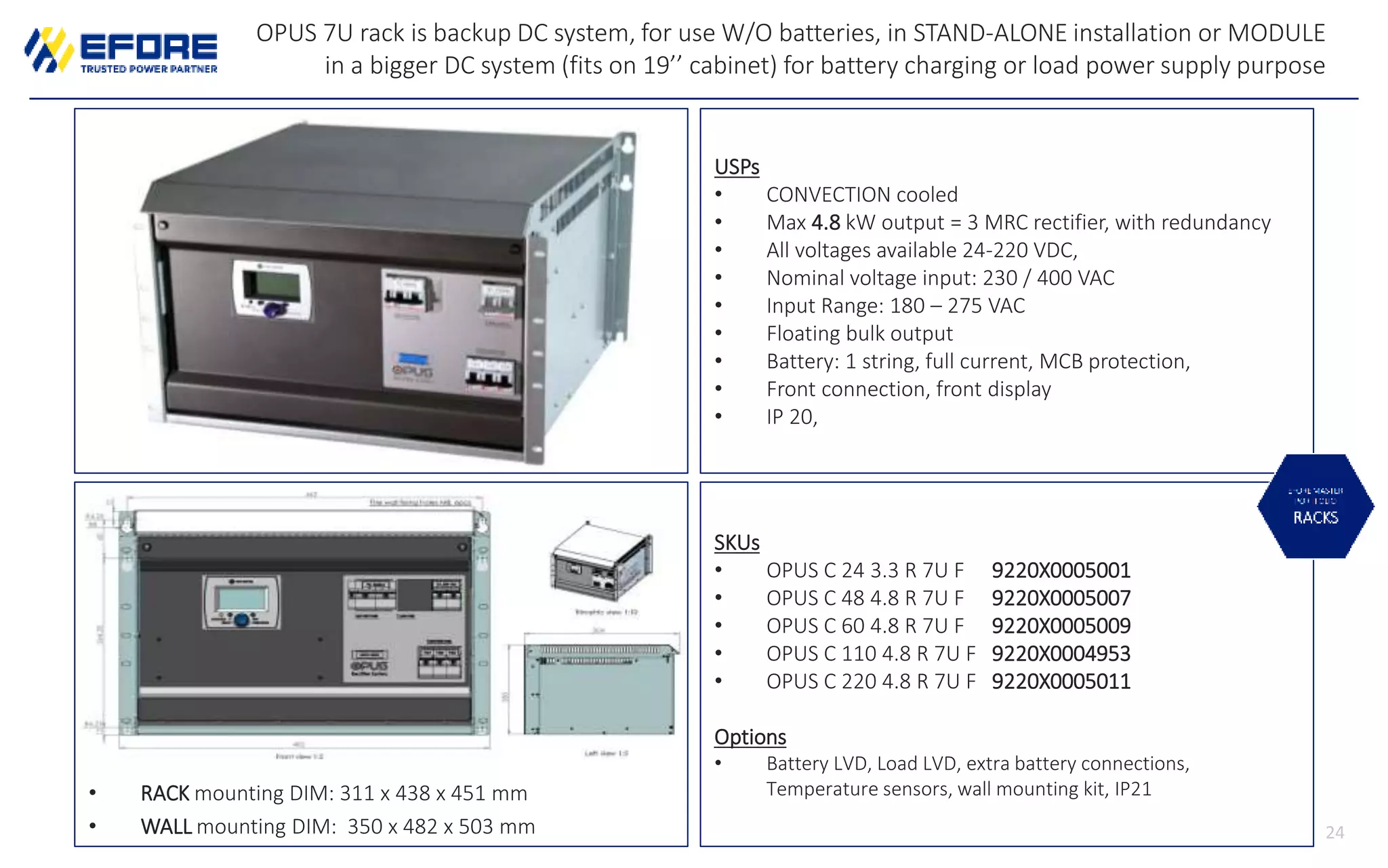 Efore DC backup SYSTEM, Master Portfolio 2016, uninterruptible power supply | PPTX