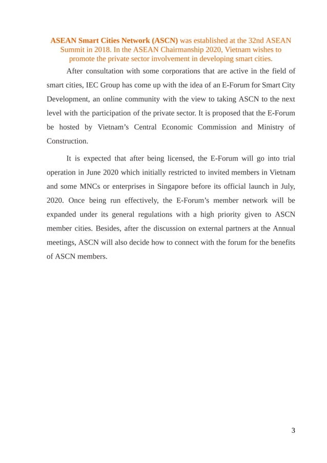 ASEAN Smart Cities Network Private Sector Committee: Concept Note | PDF