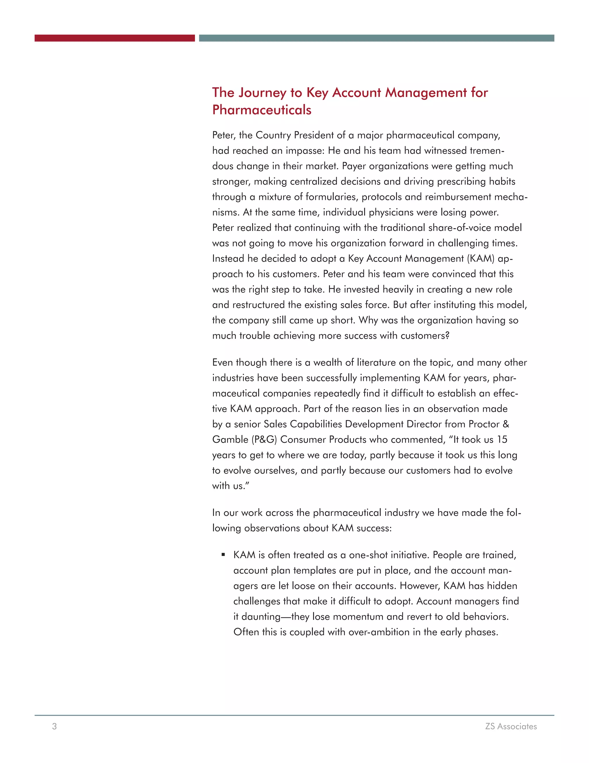 KAM Journey in Pharmaceutical Industry | PDF