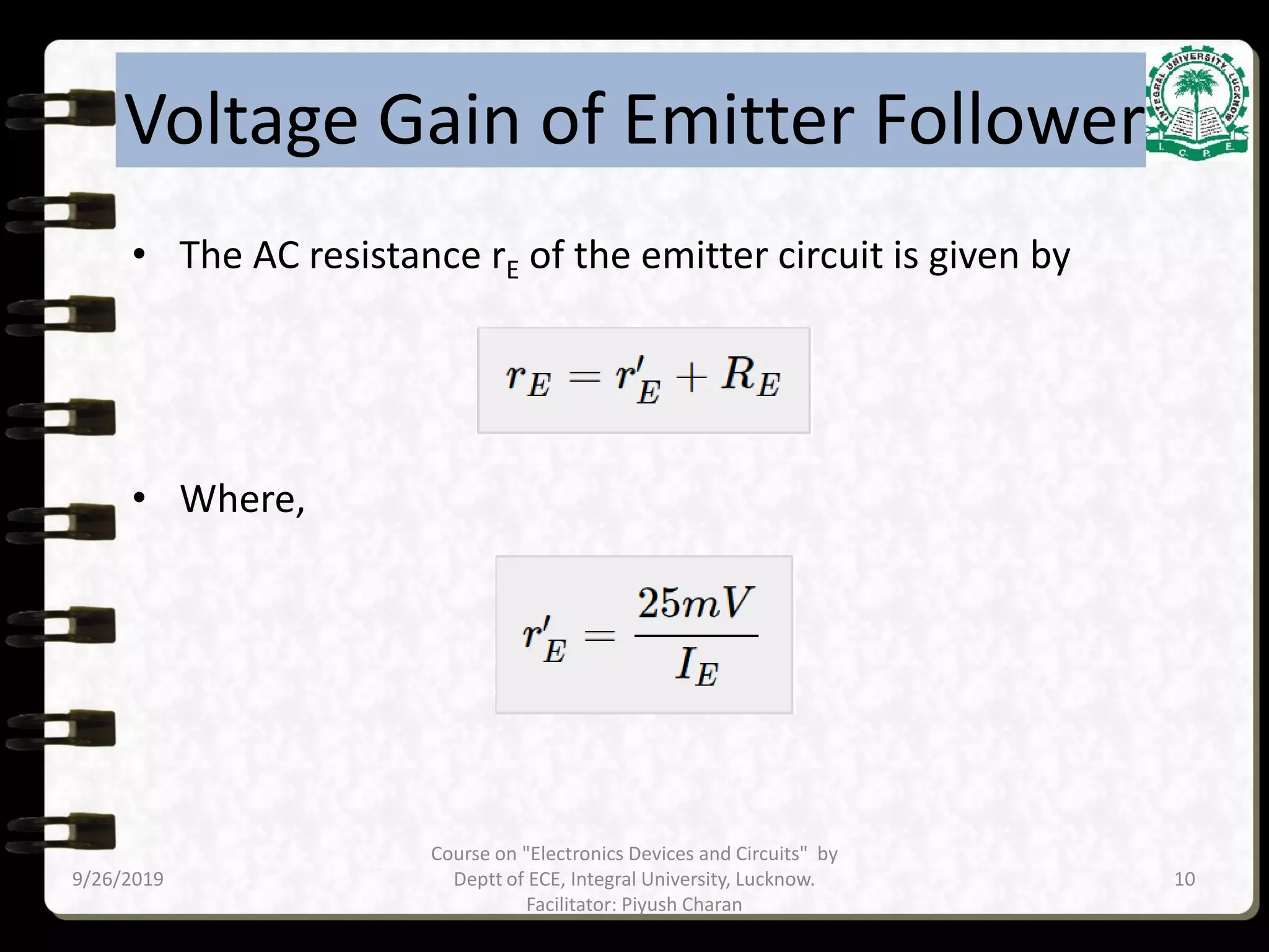 BJT- Emitter Follower Circuit | PDF