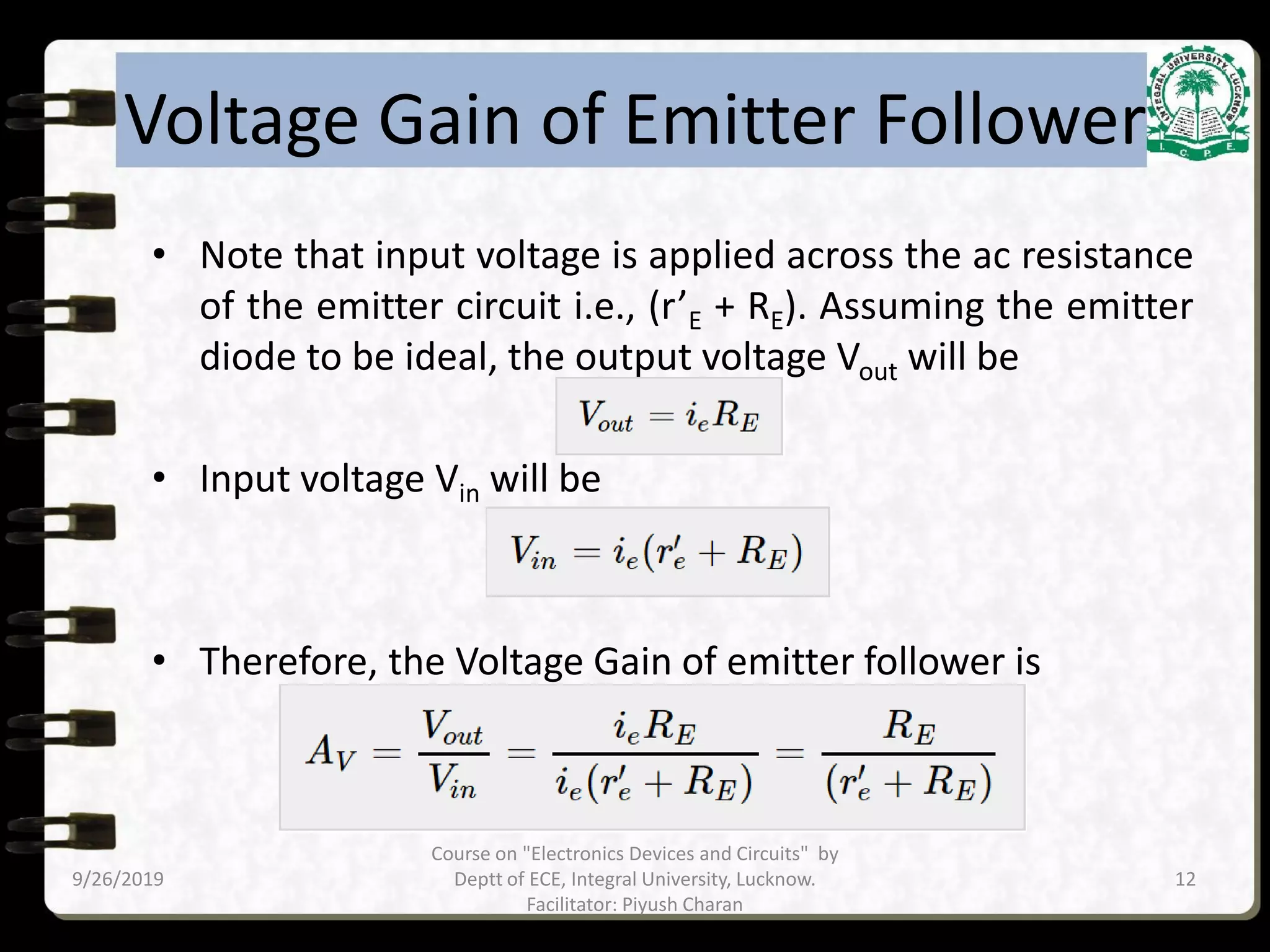 BJT- Emitter Follower Circuit | PDF