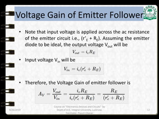 BJT- Emitter Follower Circuit | PDF