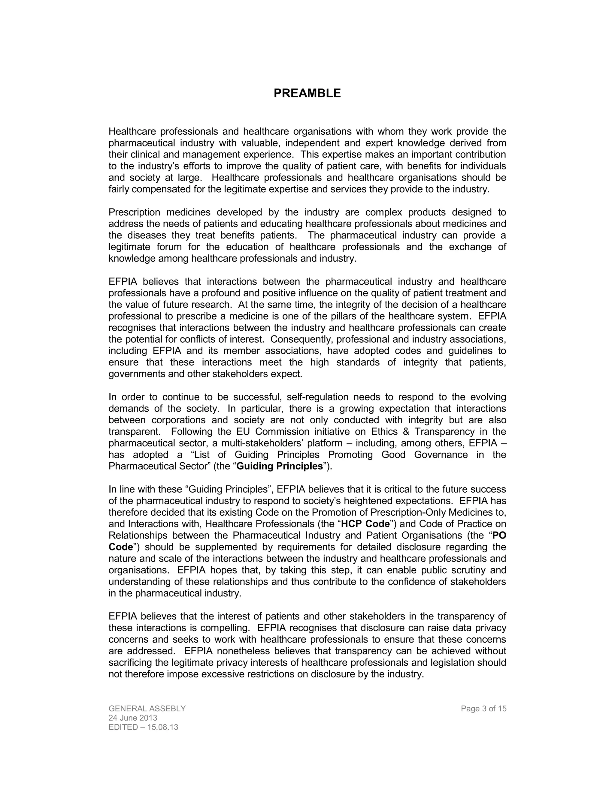 Efpia disclosure-code---august-2013-edited-final | PDF