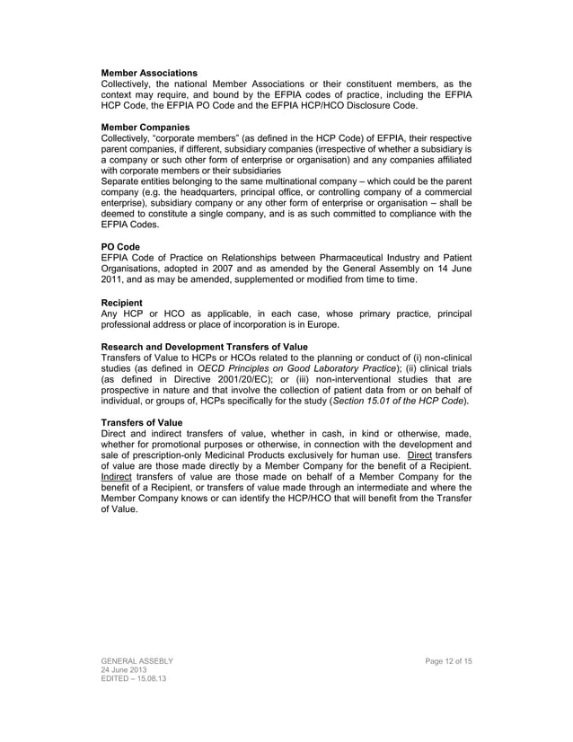 Efpia disclosure-code---august-2013-edited-final | PDF