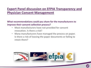 EFPIA Disclosure & Consent Management | PPT