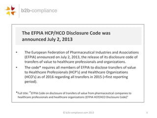 EFPIA Pharma Transparency Code - EFPIA Disclosure Code | PPT