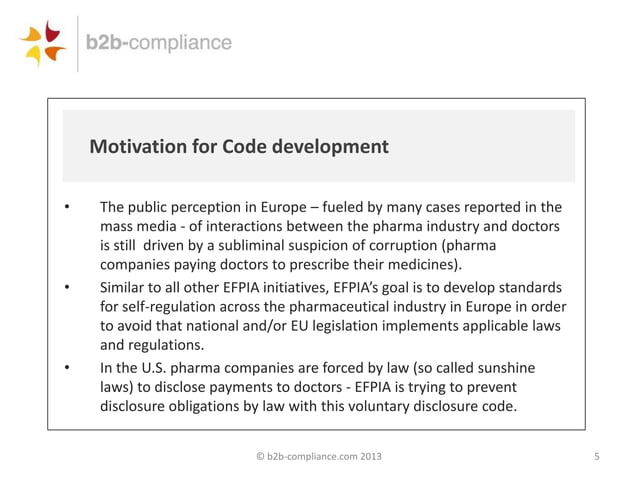 EFPIA Pharma Transparency Code - EFPIA Disclosure Code | PPT