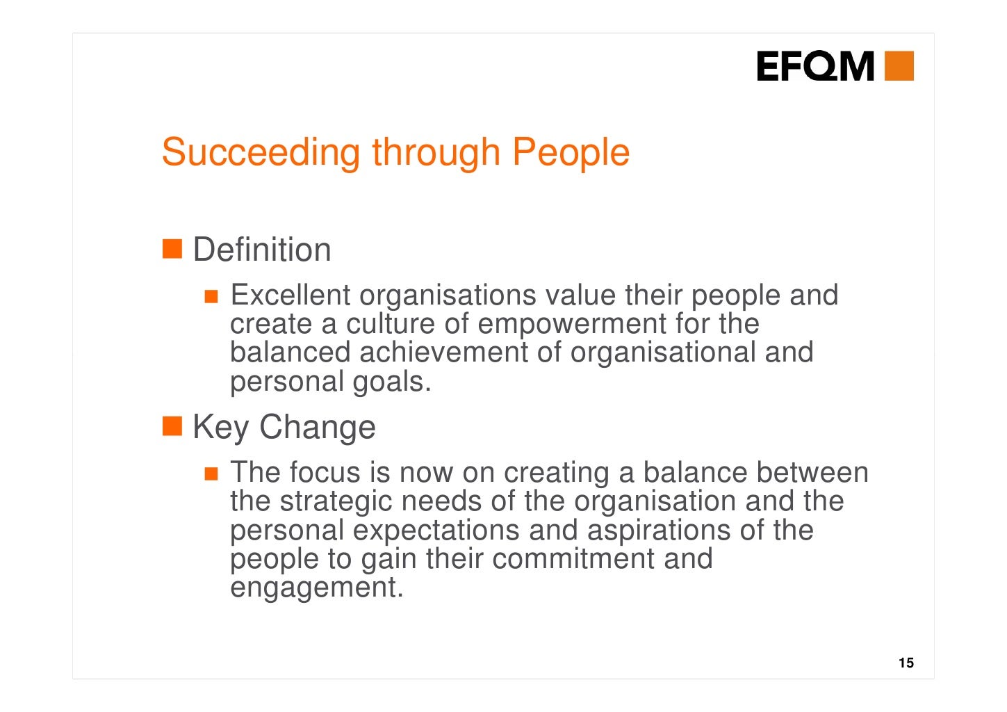 Efqm Model Presentation