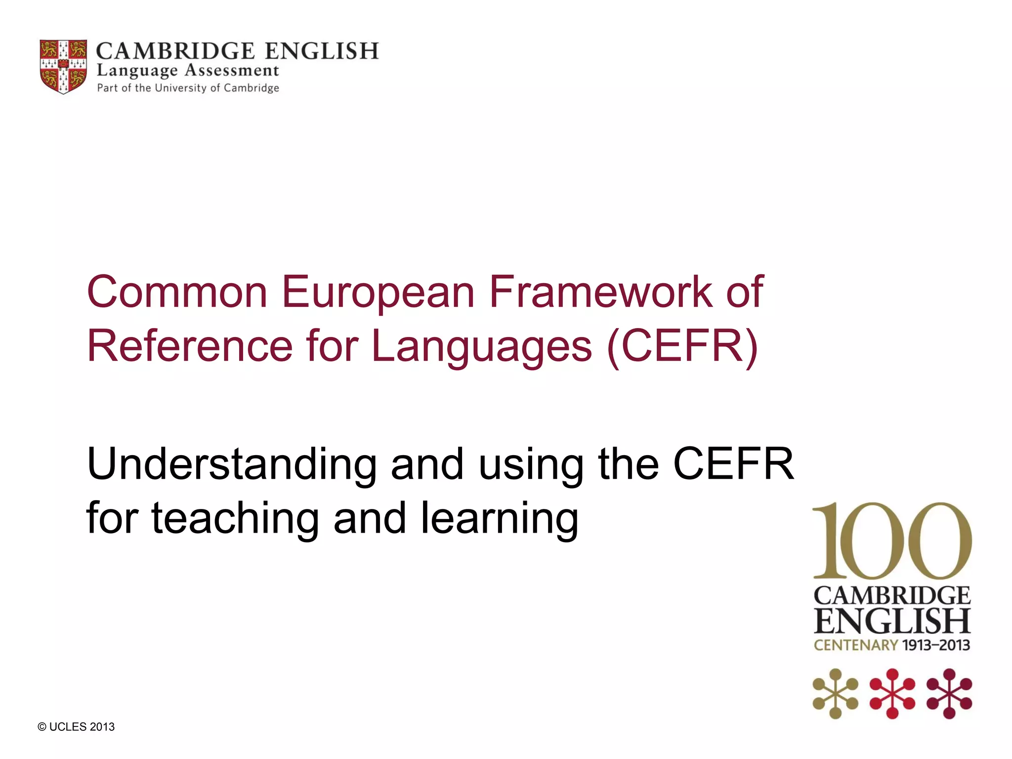 Common European Framework of Reference for Languages | PDF