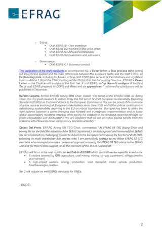 Communiqué de presse de l'EFRAG | PDF