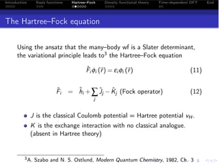 A brief introduction to Hartree-Fock and TDDFT | PDF