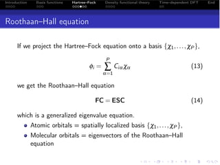 A brief introduction to Hartree-Fock and TDDFT | PDF