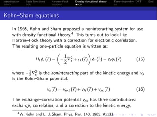 A brief introduction to Hartree-Fock and TDDFT | PDF
